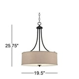 "Franklin Iron Works Bronze Pendant Lamp, 19 1/2"" Wide, Rustic Style ...