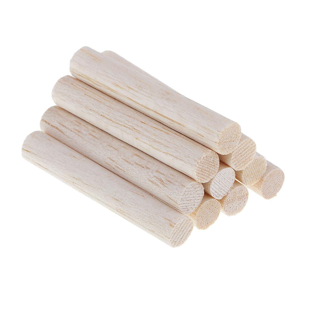 10 Pieces Balsa Wood Unfinished Wood Round Stick Dowel Rod 50mm ...