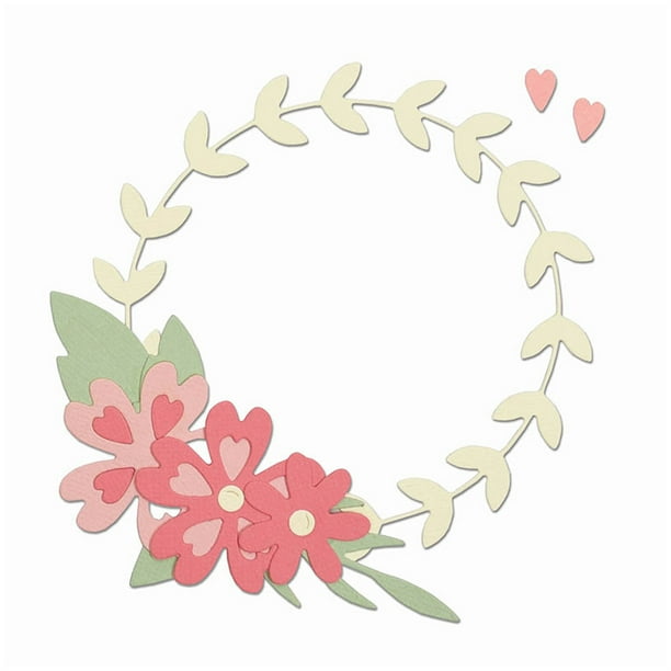 Sizzix Thinlits Die Set 9PK Floral Wreath by Lisa Jones - Walmart.com