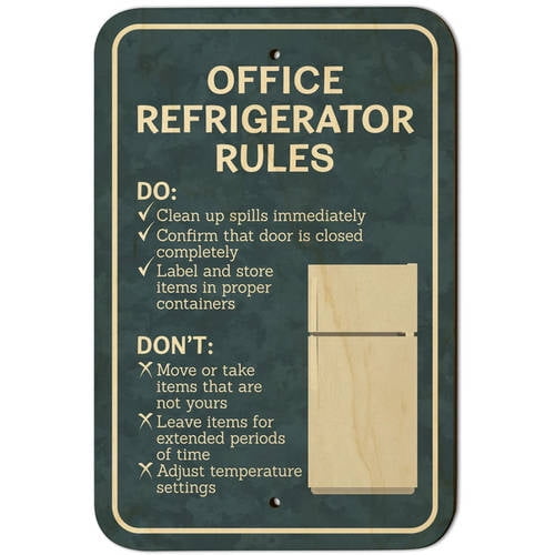Office Refrigerator Rules Sign - Walmart.com