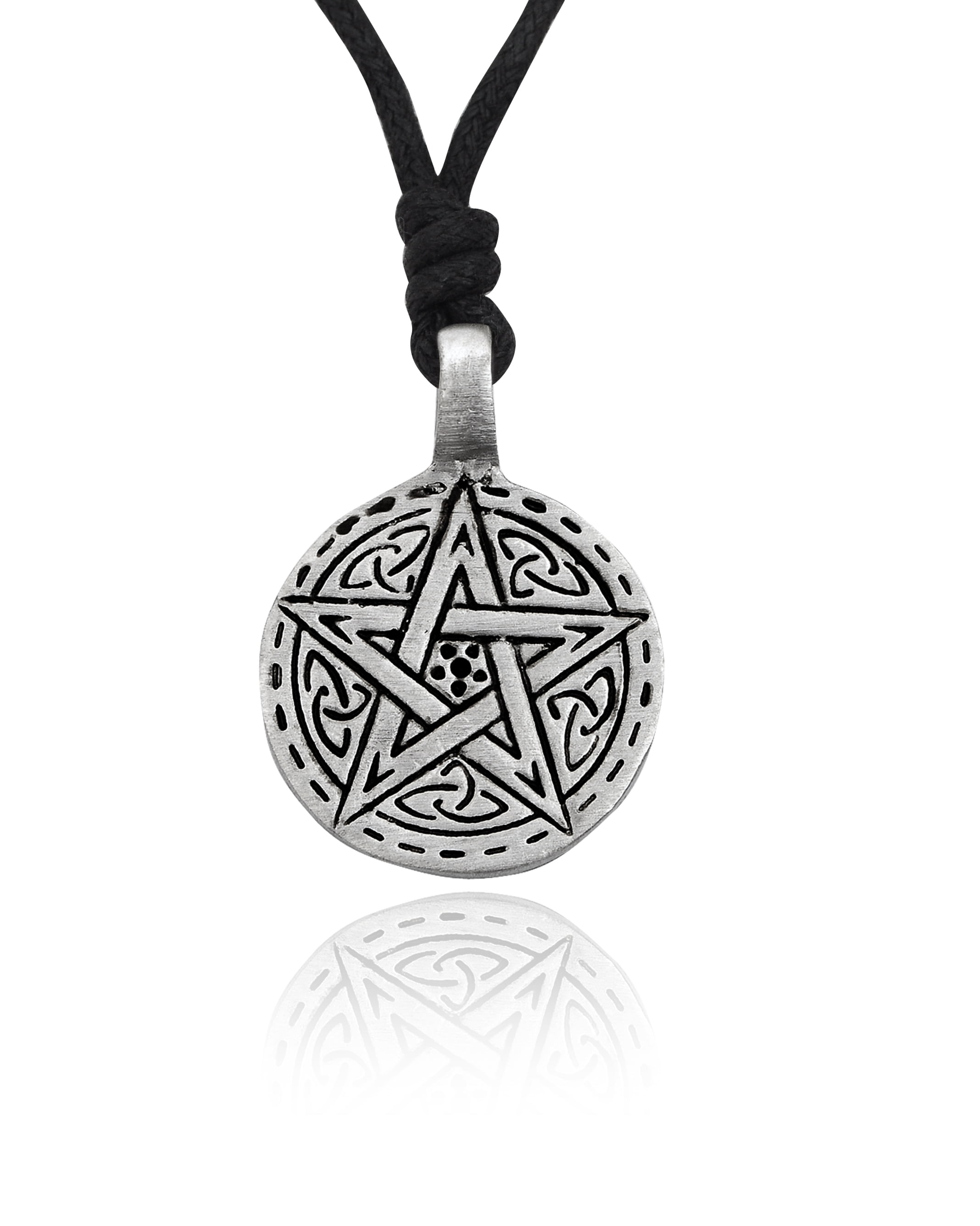Stunning Pentagram Silver Pewter Charm Necklace Pendant Jewelry With ...