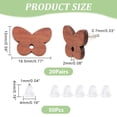 20 Pairs Walnut Wood Stud Earring Findings with Hole and 304 Stainless ...