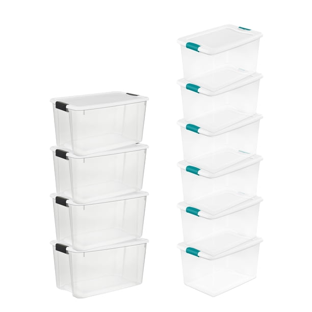 Sterilite 70 Qt Ultra Latch Storage Box (4 Pack) & 64 Qt Container (6 ...