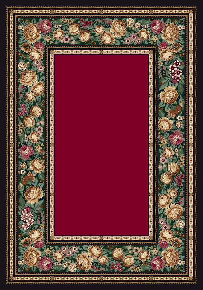 Milliken Innovations Area Rug ENGLISH FLORAL RUBY English Floral Ruby ...