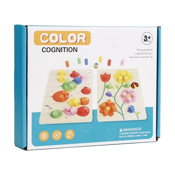 Montessori Color Sorting Toy – Educational Stacking Peg Board With ...