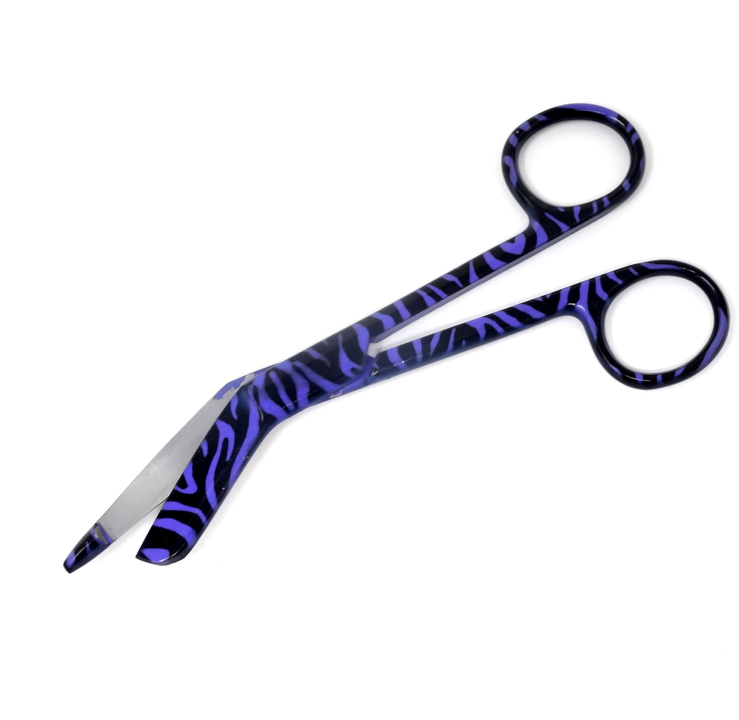 Purple Zebra Pattern Full Coated Color Lister Bandage Scissors 5.5 ...