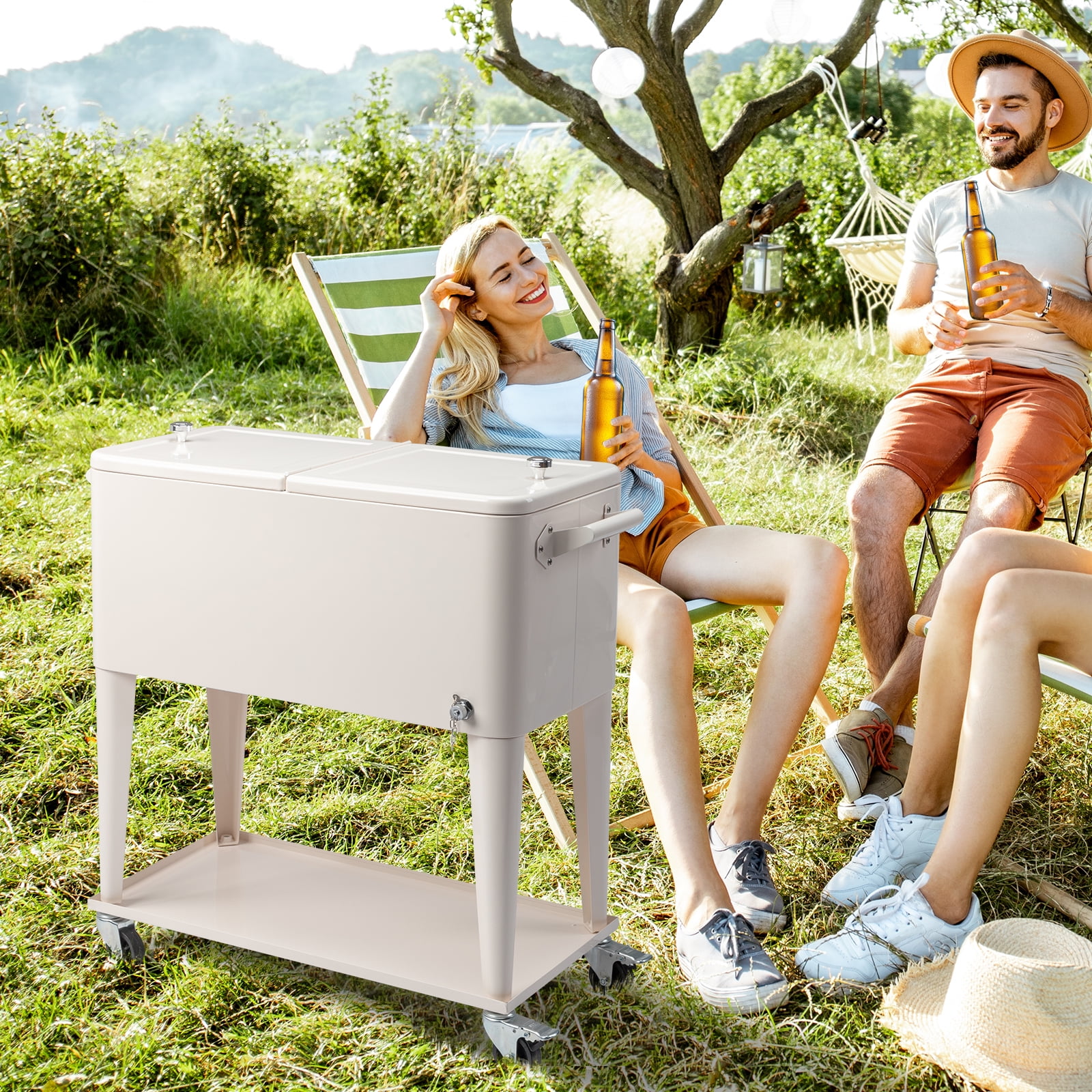 UBesGoo Patio Cooler Cart Keep Your Beverages Cold and Refreshing with ...