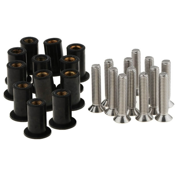 S SERENABLE 12 Piece M5 Rubber Well Nuts Kit Stainless Steel Screws for ...