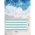 Beach Towel- Teal White Striped Microfiber Absorbent Quick Dry ...