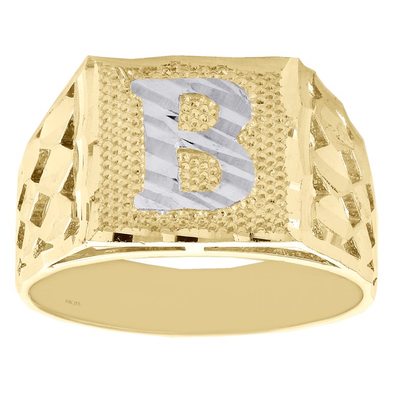 B Letter In Gold Ring