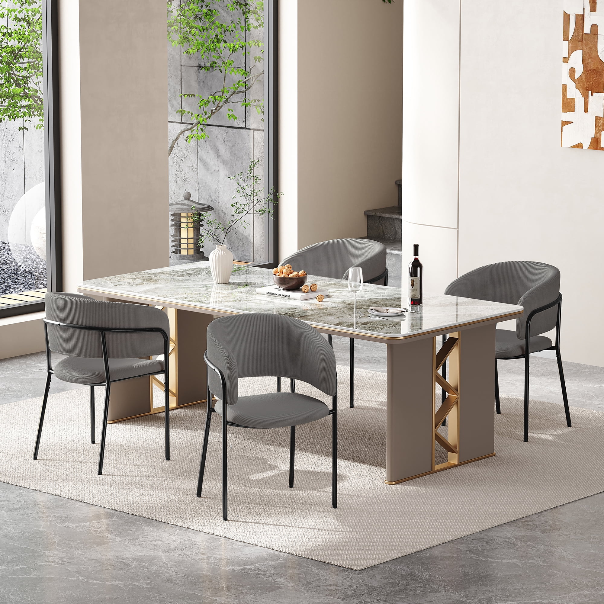 Click here for Noble House Horizon 4‑piece Modern Side Chairs Wit... prices