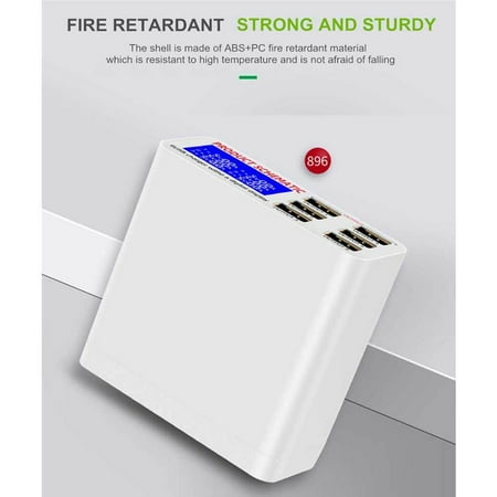Dalazy 6-Port USB Charger OC3.0 LCD Screen Displays Voltage and Current ...