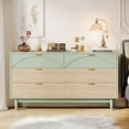 Tribesigns 6-Drawer Dresser, 55 Inches Modern Drawers with Gold Metal ...