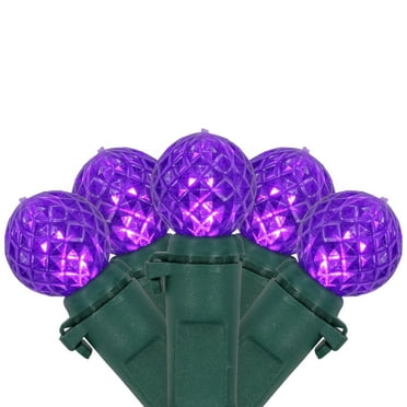 Set of 50 Orange LED Mini Christmas Lights 4" Spacing - White Wire ...