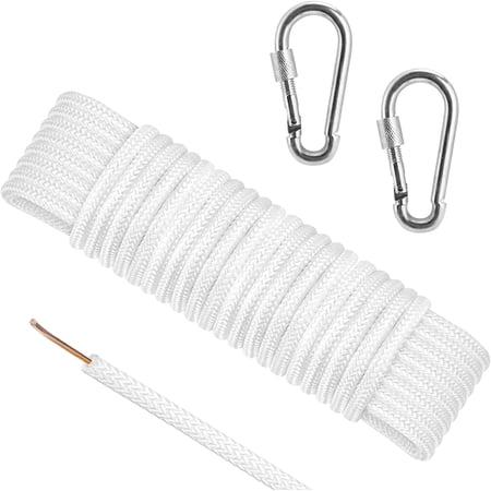 50 Feet Flag Pole Halyard Rope, 5/16" Flag Pole Rope Wire Center ...