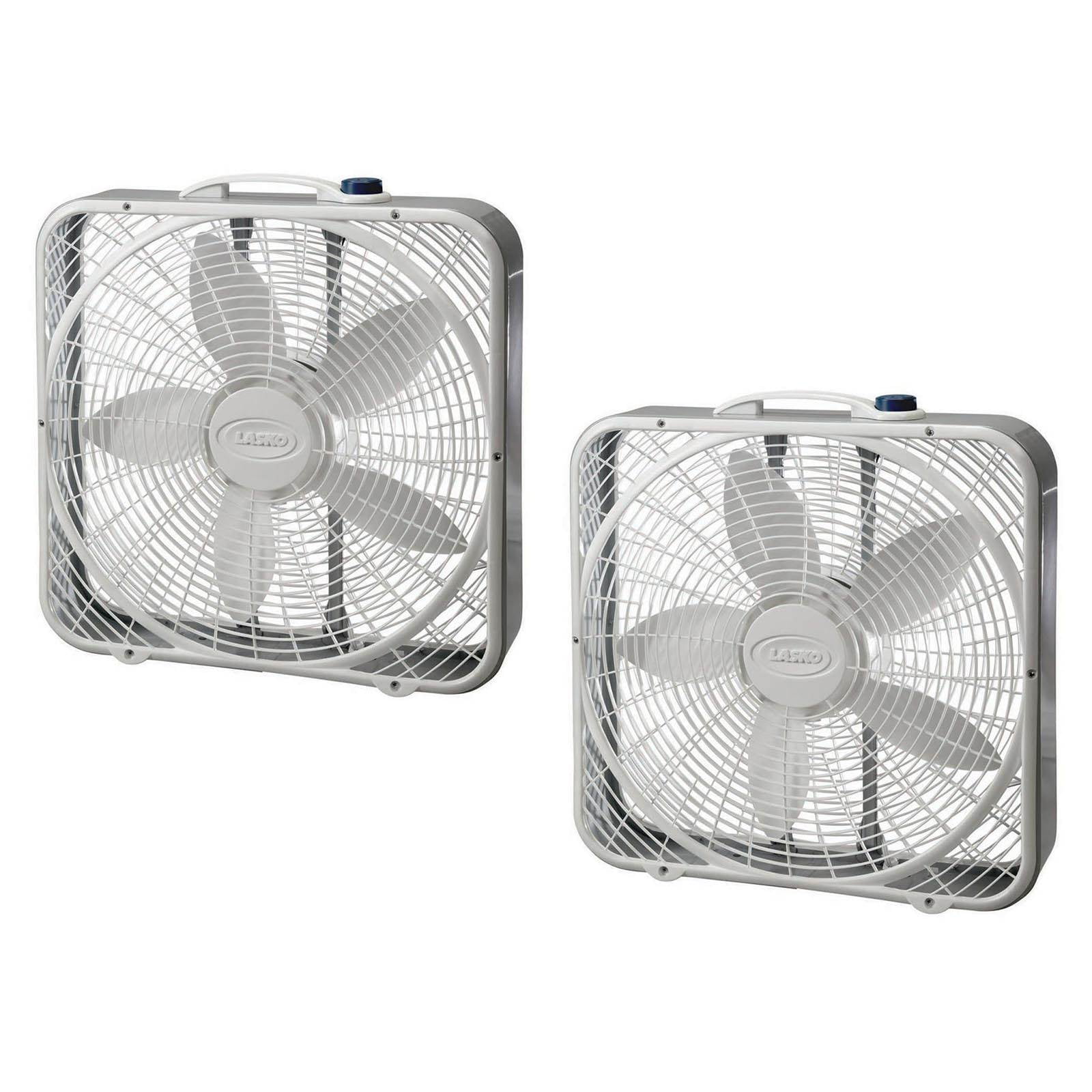 Lasko 20" Preimum Steel Box Fan w/3 Speed Settings and Easy Carry ...