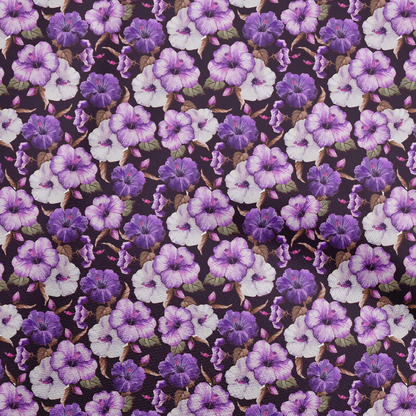 oneOone Cotton Flex Violet Fabric Floral Diy Clothing Quilting Fabric ...