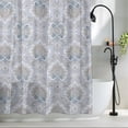 Blue Damask Shower Curtains for Bathroom, Boho White Light Blue Floral ...