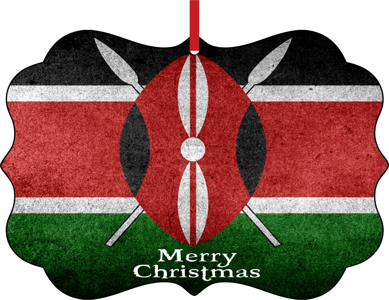 Flag Kenya - Kenyan Grunge Flag Merry Christmas Elegant Semigloss ...