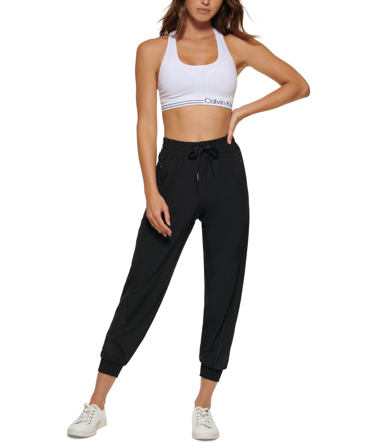 Calvin Klein Womens Performance Shine Blocked Jogger Pants
