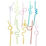 100 Pack Loopy Crazy Plastic Straws for Kid's Birthday Party, Classroom ...