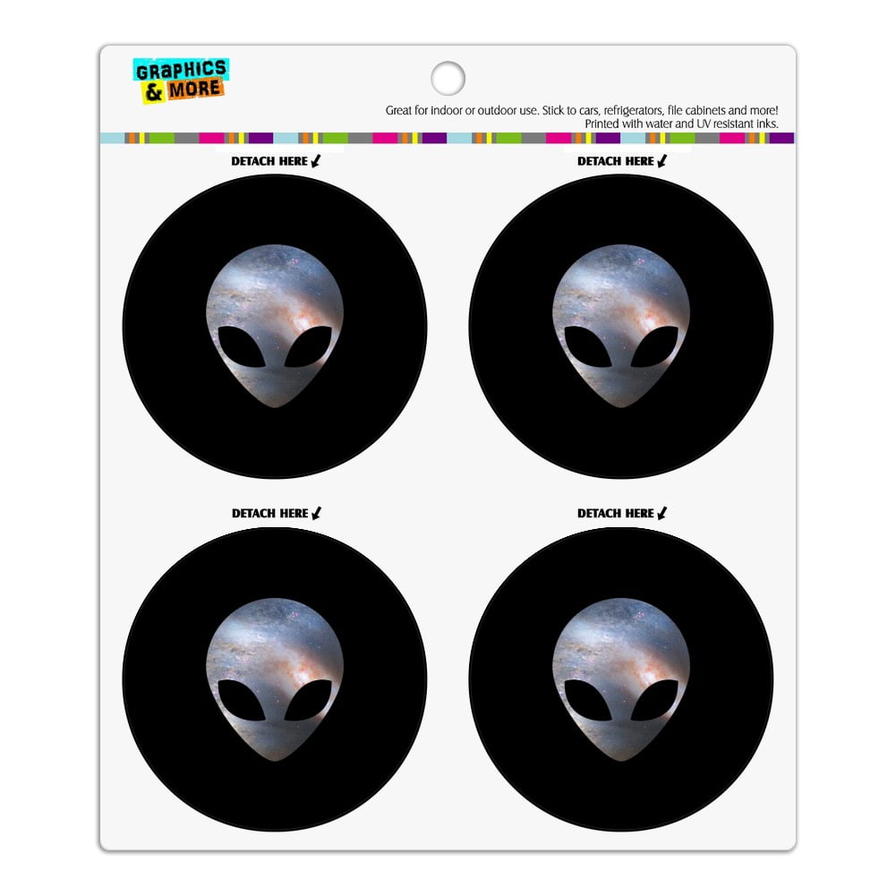 Alien Head in Space Refrigerator Fridge Locker Vinyl Circle Magnet Set ...