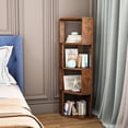 YQ JENMW Multi-Tier Corner Shelf Unit, Wooden Vertical Storage Rack ...