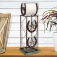 Rustic Metal Western Country Decor Horseshoe Toilet Paper Storage Stand ...