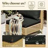 Bifanuo 4-Piece Wicker Outdoor Sectional Sofa, Patio Furniture Set ...