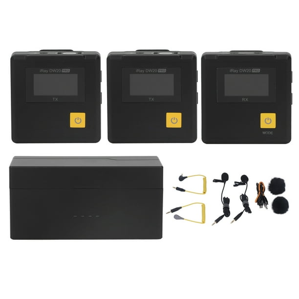 Transmitter Receiver Microphone,7RYMS IRay DW20 PRO Wireless Lavalier Microphone Lavalier ...