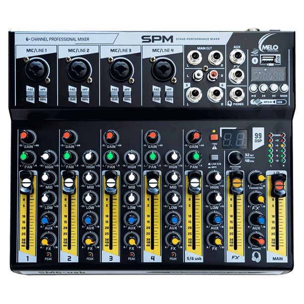 Consola MELO SM6 USB 4 Canales Mono, Conexión Bluetooth | Walmart en línea