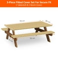KENOBE 6ft Picnic Table and Bench Fitted Cover, 72"x30" Flannel Backing ...