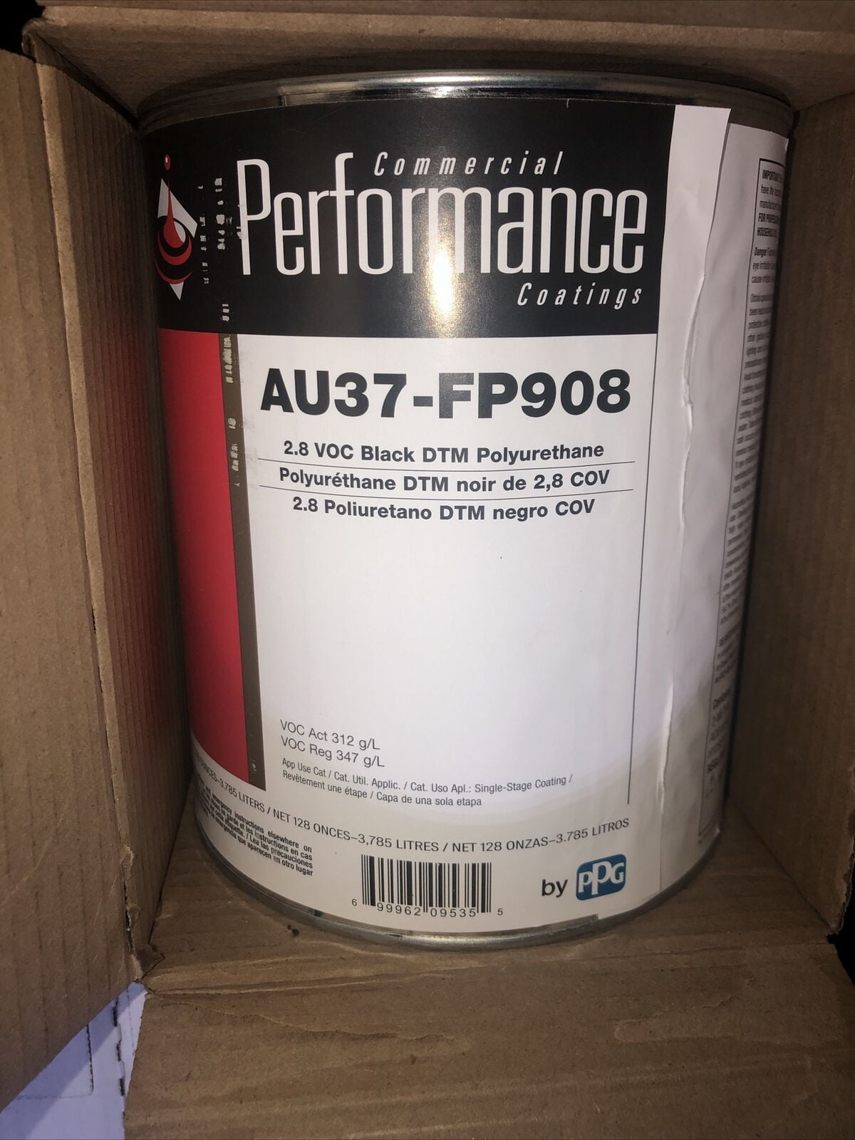 2 Cans - PPG AU37-FP908 2.8 VOC Black DTM POLYURETHANE COATINGS 128 Oz ...