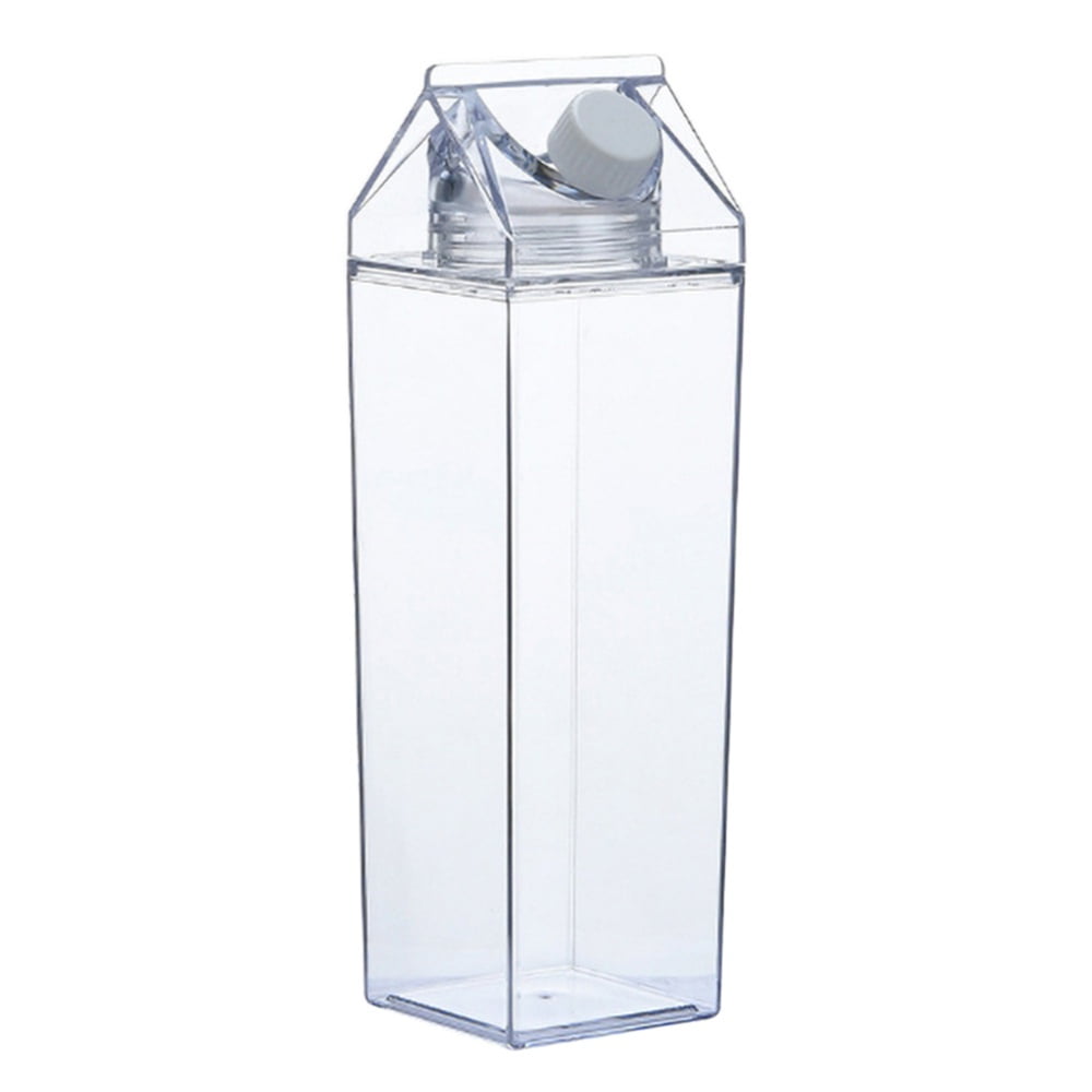 Milk Carton Water Bottle,Clear Square Milk Bottles BPA Free Portable ...