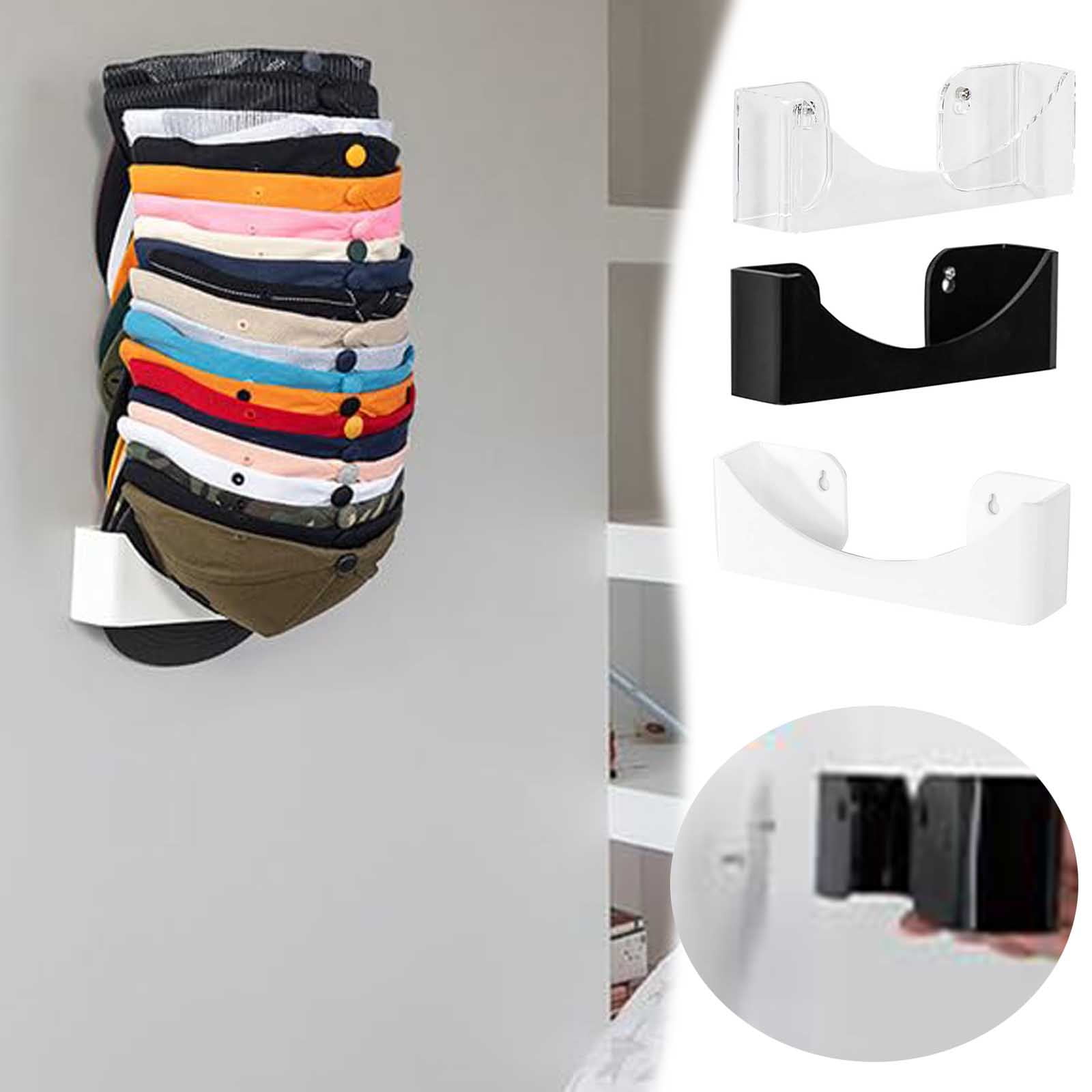 Hat Wall Hanger Shelf with Hooks underneath Wall Mounted Hat Rack For ...