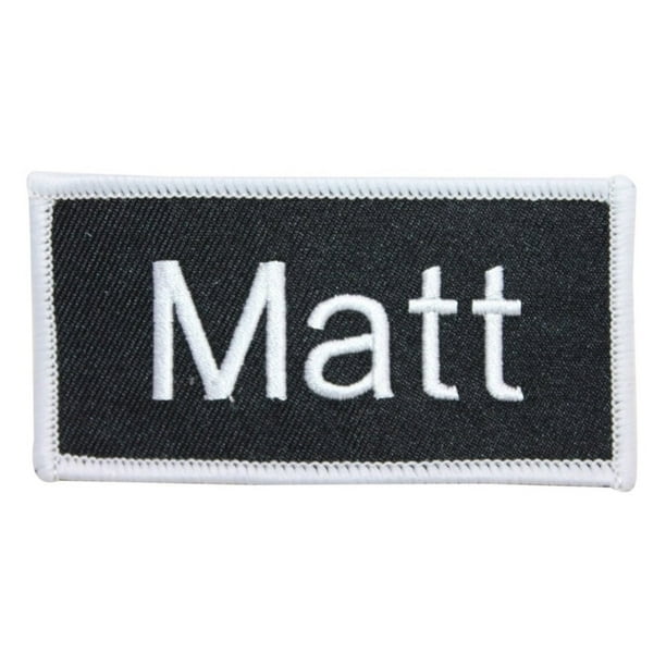 Matt Name Tag Patch Uniform ID Work Shirt Badge Embroidered Iron On ...