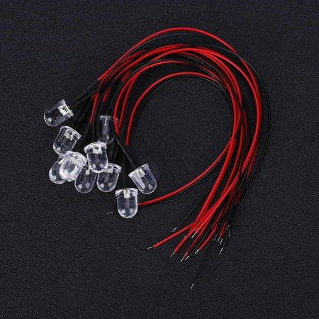 10mm Pink-Lighting 12V Wired LED Diode, Prewired Luminous Diode, For ...