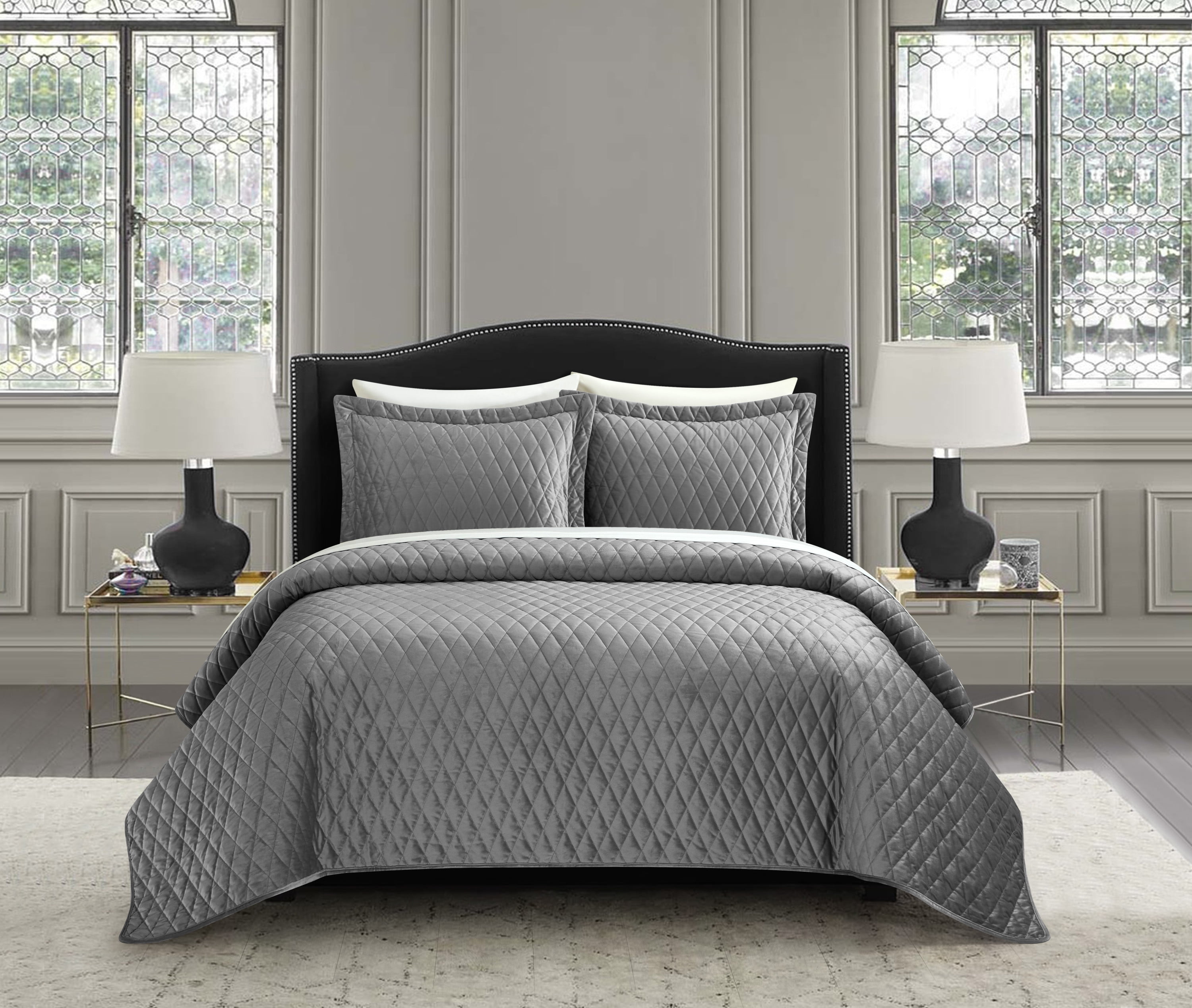 Nyco Quilt Set, Queen, Grey, 3 Piece - Walmart.com