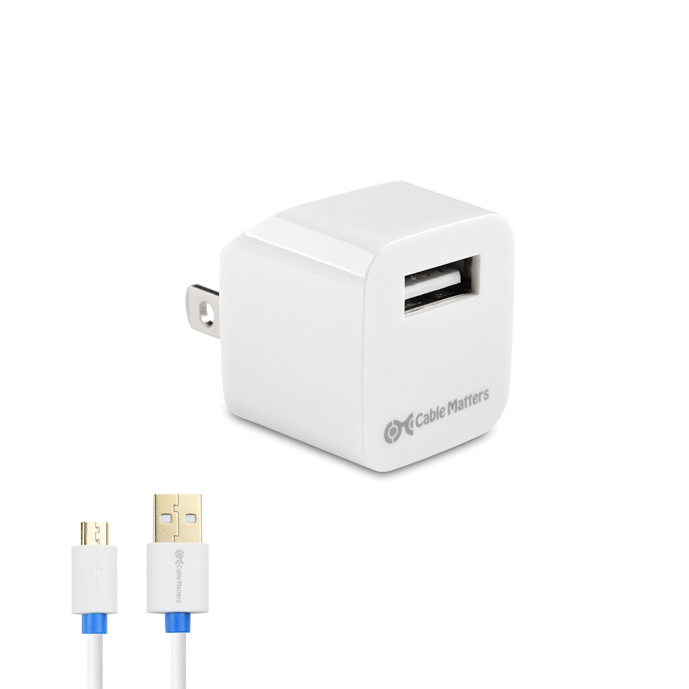 1-Port USB Mini Wall Charger with Micro-USB Charging Cable - Walmart.com