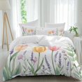 4 Piece Duvet Cover Set Cal king, Spring Tulip Flower Lavender Plant ...