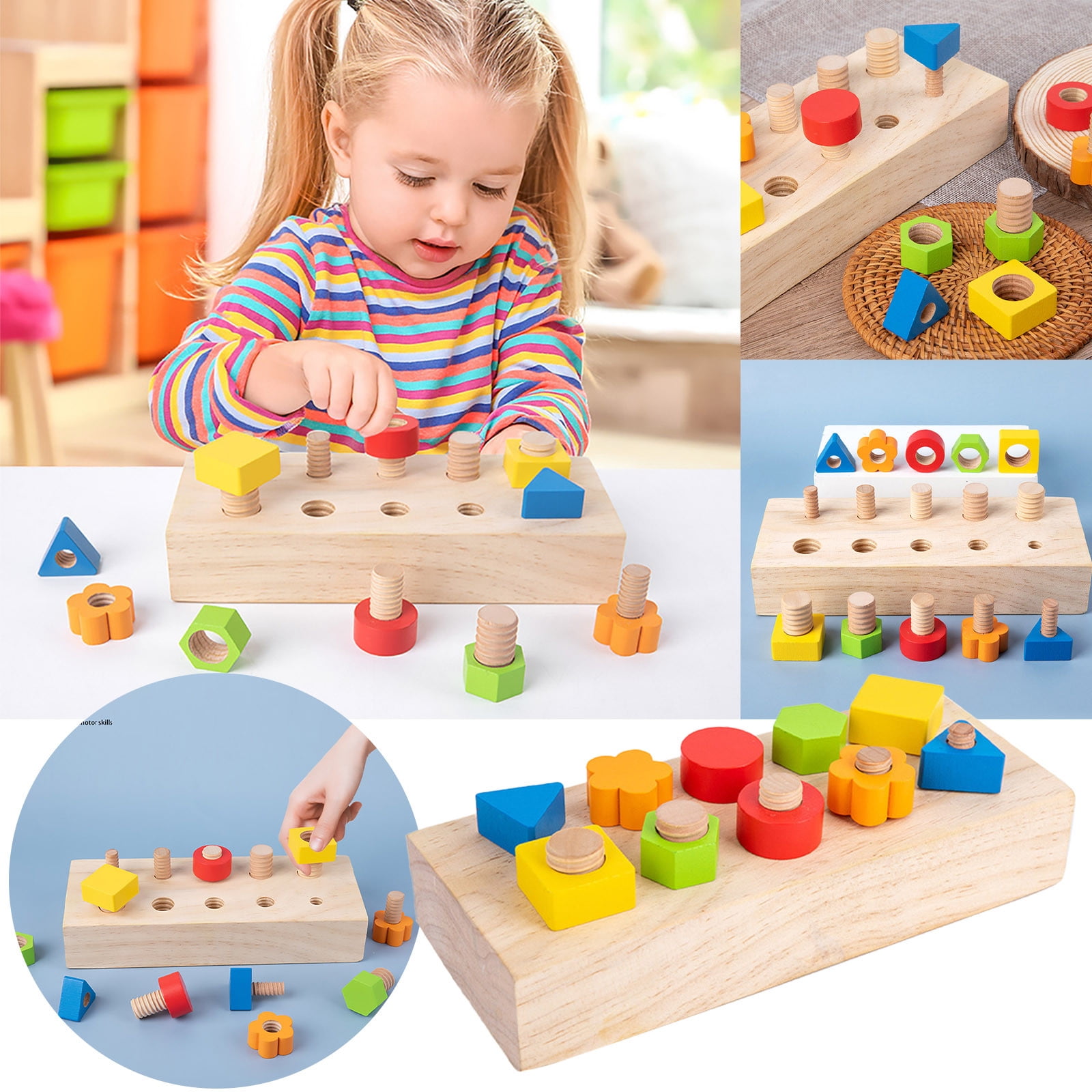 Wooden Material Children Toy Gift Math Kids Spindles Counting Wooden ...