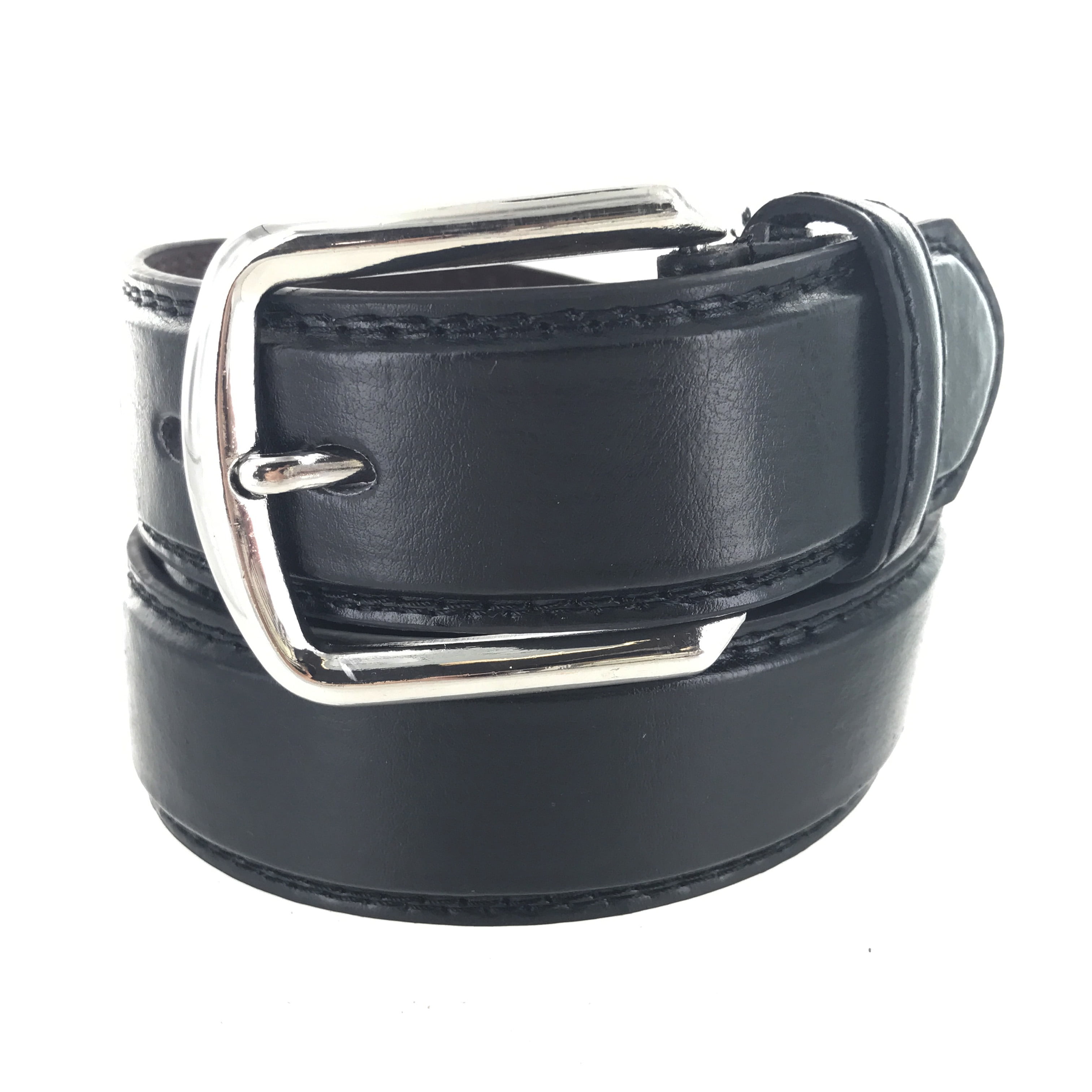 Faddism Men's Genuine Leather Belt Rounded Square Silver Buckle - Walmart.com