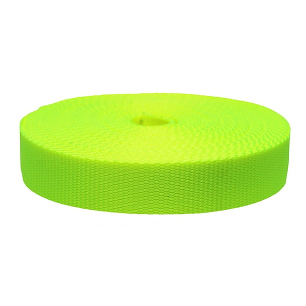 Strapworks 1 Inch x 10 Yard Flat Nylon Webbing Strap, Hot Yellow ...