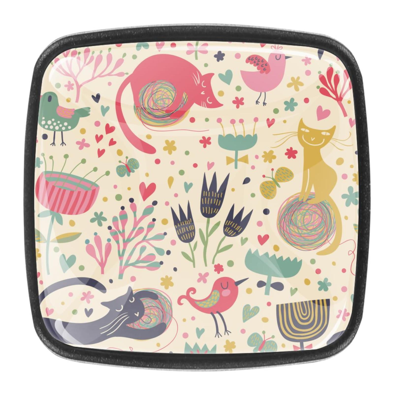 4 Pcs Square Cabinet Handle Cupboard Knob Drawer Pulls Handle Animal ...