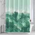 Abstract Trees Shower Curtain, Vintage Teal Forest Mountain Waterproof ...