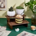 2-Tier Pine Wood Display Riser Stands for Cosmetic Jewelry Glasses ...