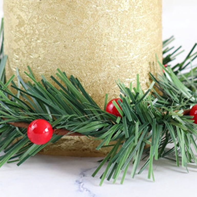 Holly Berry Candle Rings Artificial Wreath Candle Ring Christmas Table