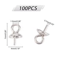 100pcs 1.5mm Small Hole Stainless Steel Cup Pearl Screw Eye Pin Bail ...