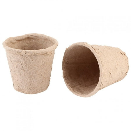 Demonsen 50Pcs 6x6CM Round Degradable Paper Pulp Peat Pots Plant ...