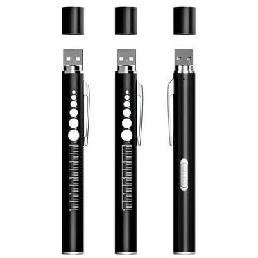 LED Pen Light with Pupil Gauge for Medical Professionals, Colors: Black ...